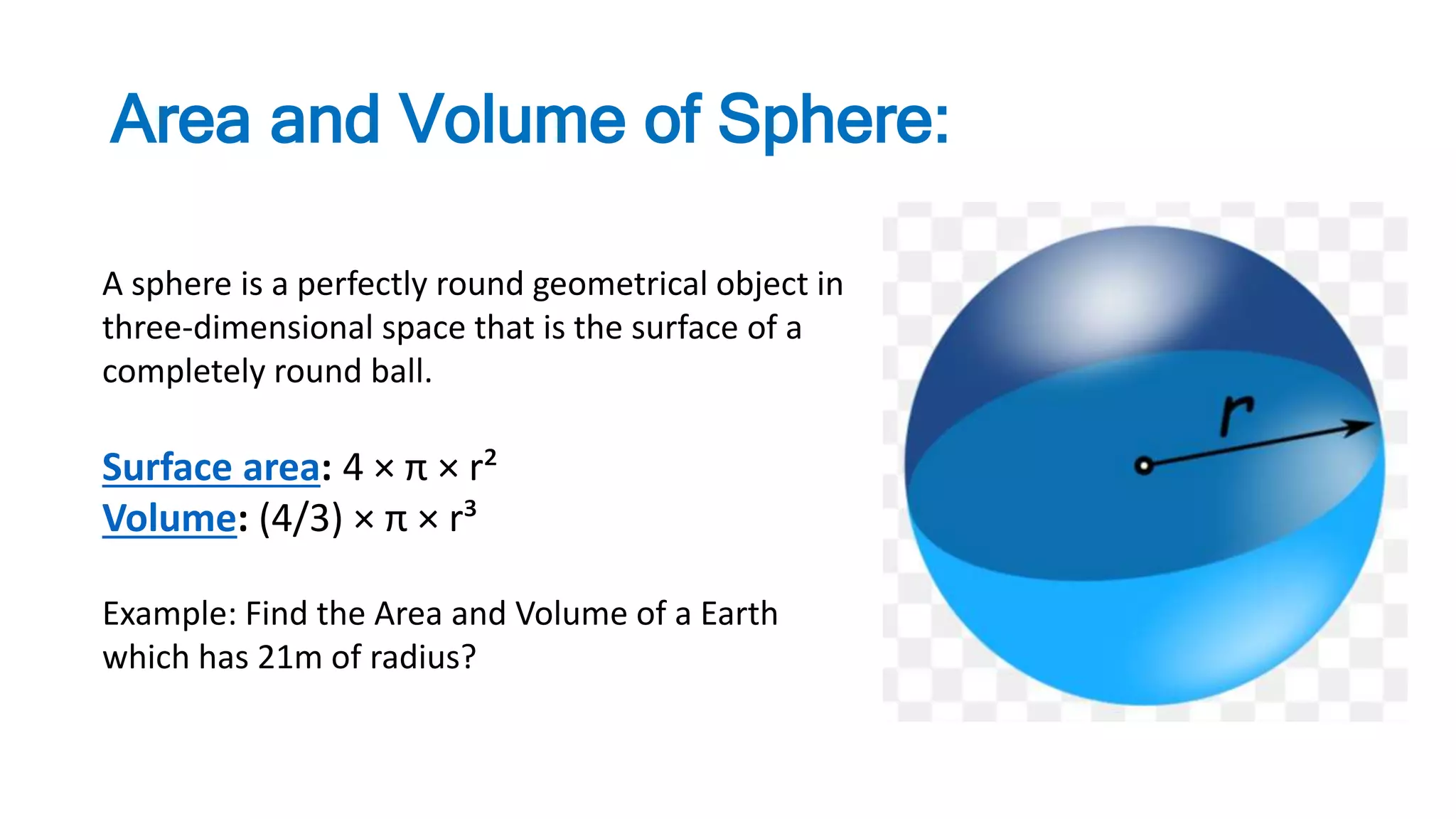 Area and volume of shapes | PPTX