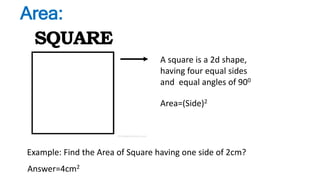 Area and volume of shapes | PPTX