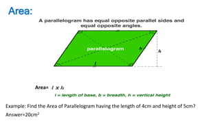 Area and volume of shapes | PPTX