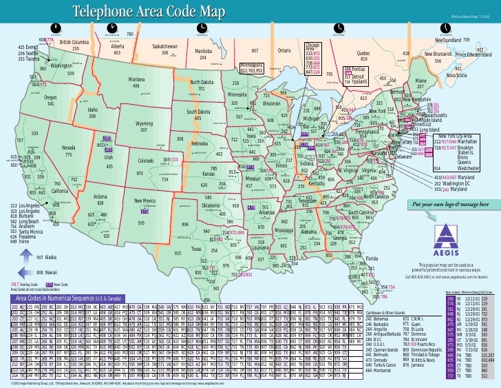 Area Code Map Area Code Map