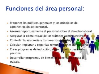 Area de personal | PPTX