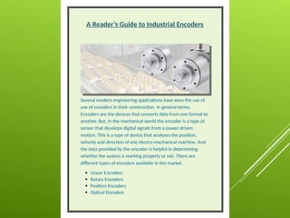 A Reader’s Guide to Industrial Encoders | PPT