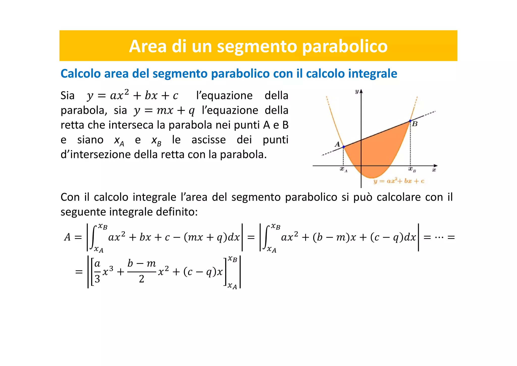 Area di un segmento parabolico | PDF