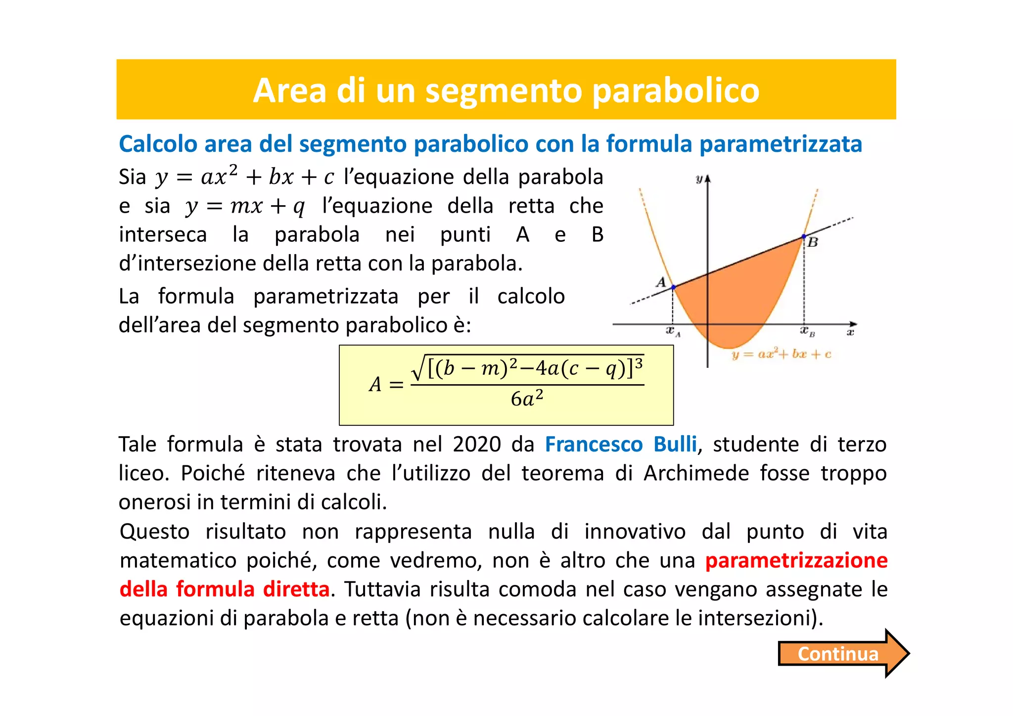 Area di un segmento parabolico | PDF