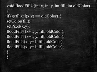 Area Filling Algorithm used in computer graphics | PPTX