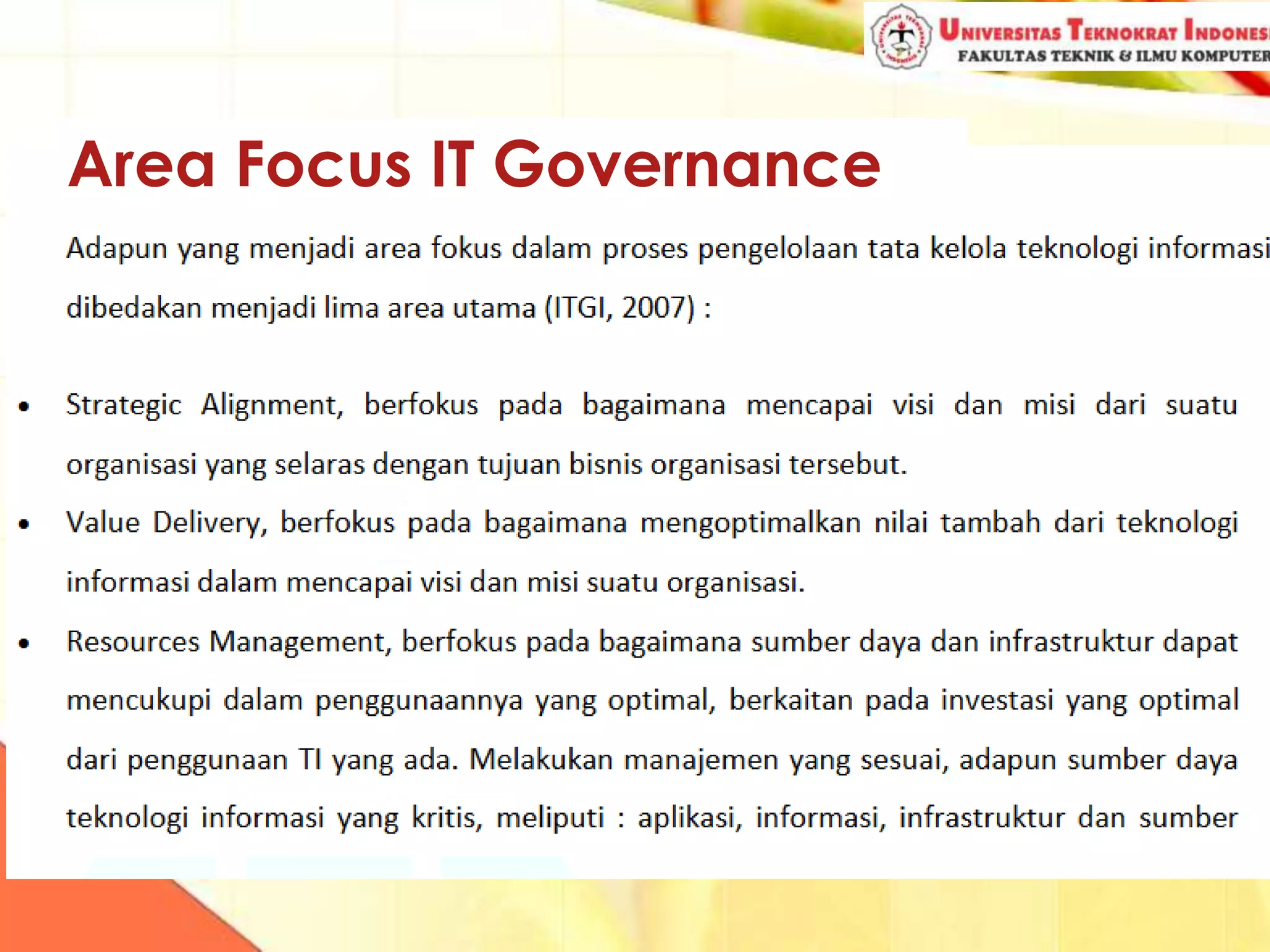 Area fokus tata kelola ti | PDF