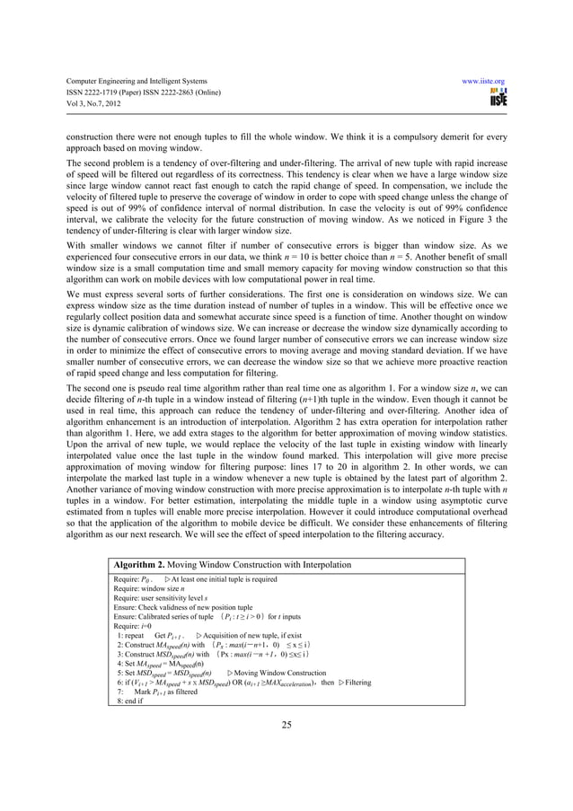 A real time filtering method of positioning data with moving window mechanism | PDF