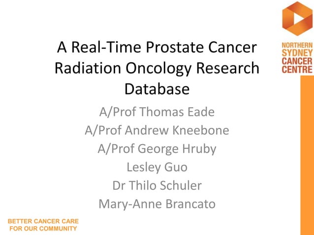 A Real-Time Prostate Cancer Radiotherapy Research Database | PPT