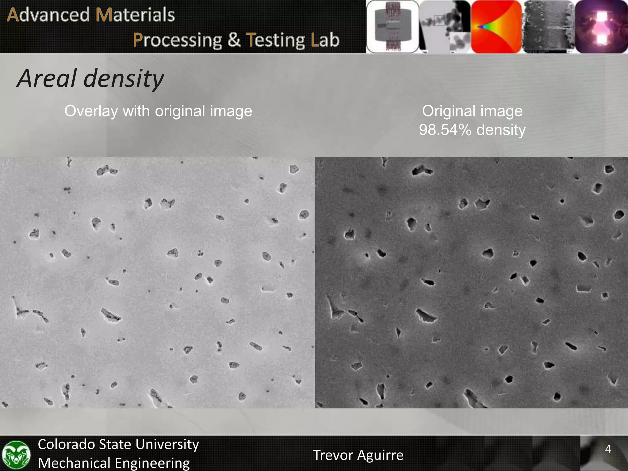 Measuring normalized areal density of pore/fiber volume fraction ...