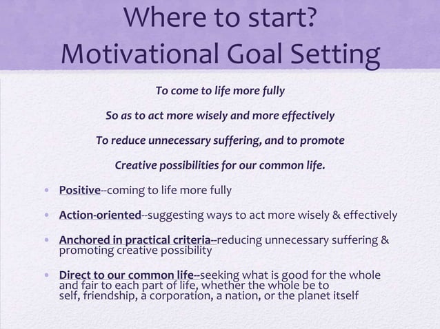 Realistic Goal Setting- NIH | PPT