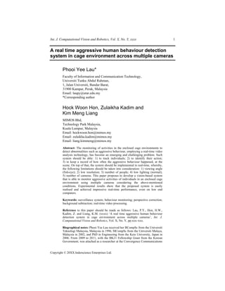 A real time aggressive human behaviour detection system in cage ...