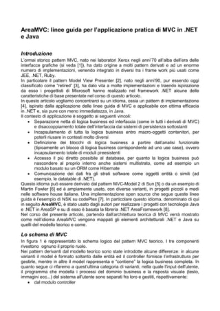 AreaMVC: un'architettura software basata sulla semplicità | PDF