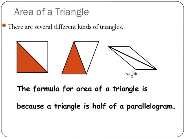 Area of triangles and trapezoids Area of triangles and trapezoids