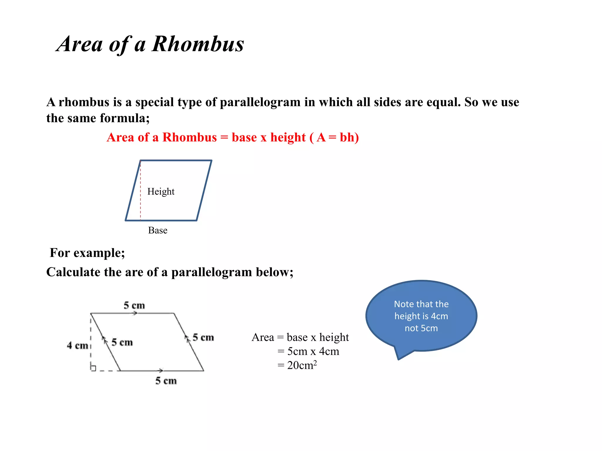 Areas of quadrilaterals | PPTX