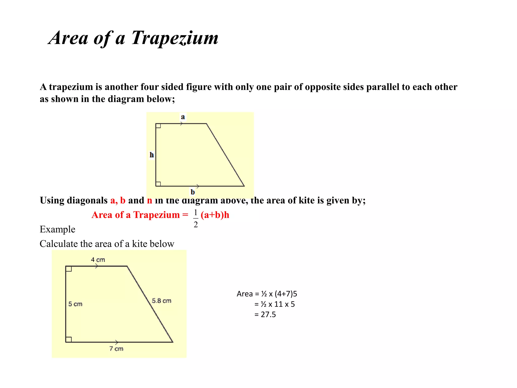 Areas of quadrilaterals | PPTX