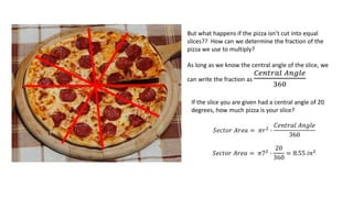 Area of a sector and arc length intro | PPTX