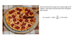 Area of a sector and arc length intro | PPTX
