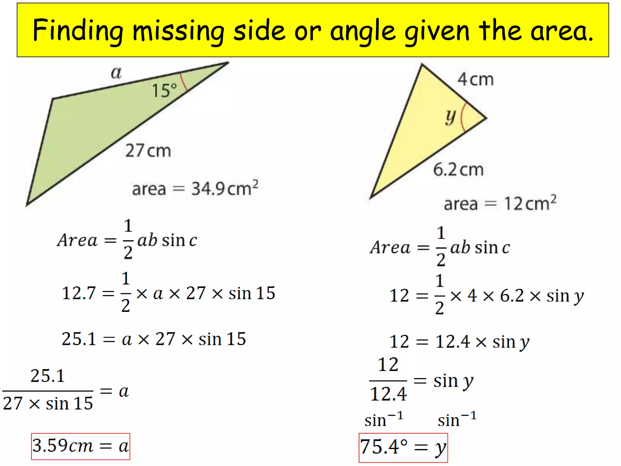 Area of a triangle | PPTX
