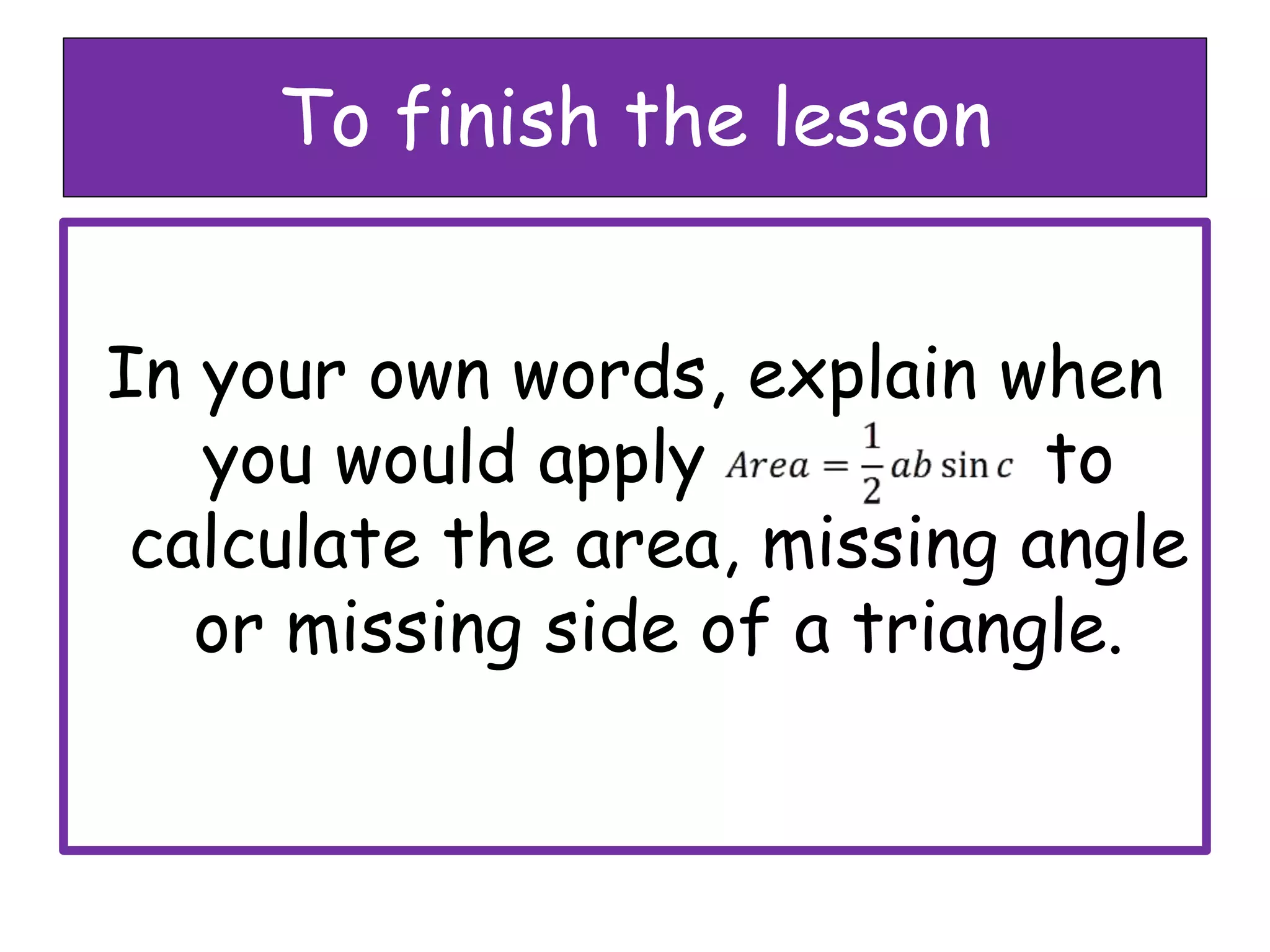 Area of a triangle | PPTX