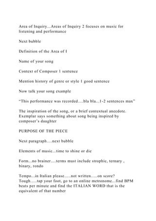 Area of Inquiry...Areas of Inquiry 2 focuses on music for listening .docx
