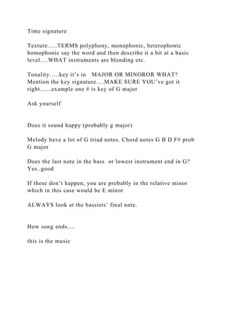 Area of Inquiry...Areas of Inquiry 2 focuses on music for listening .docx