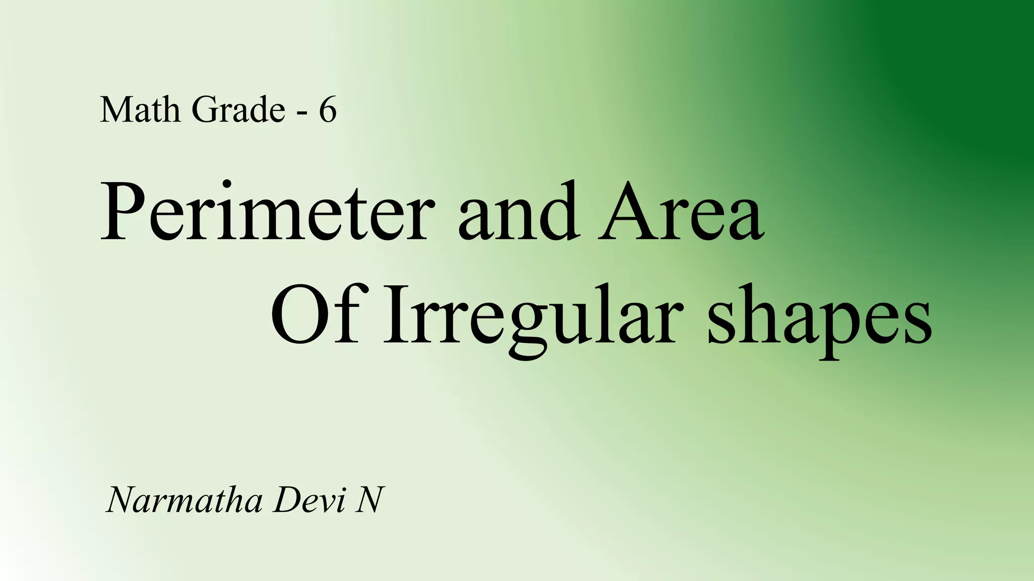 Perimeter and Area of irregular shapes | PDF