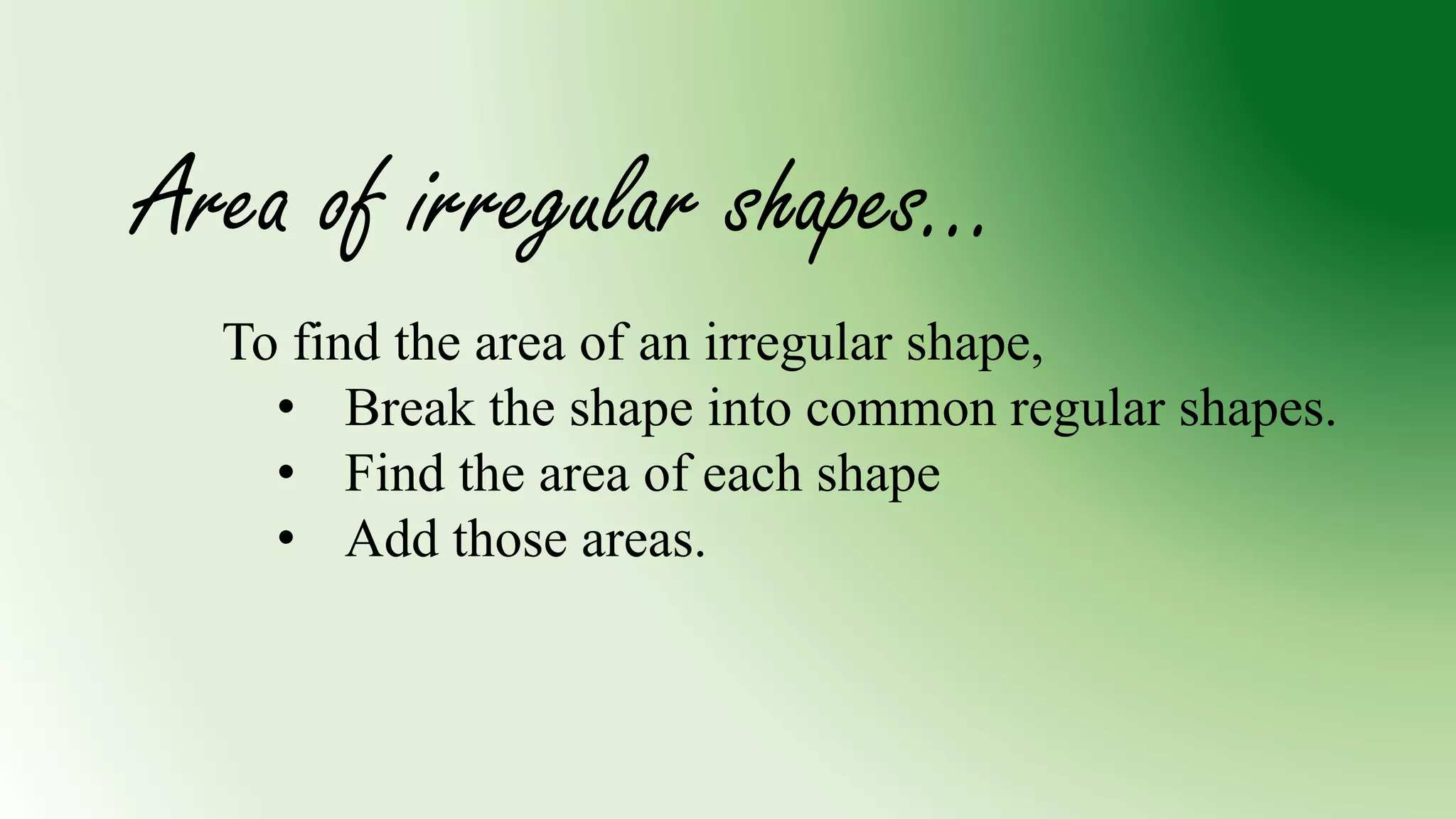 Perimeter and Area of irregular shapes | PDF