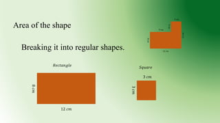 Perimeter and Area of irregular shapes | PDF