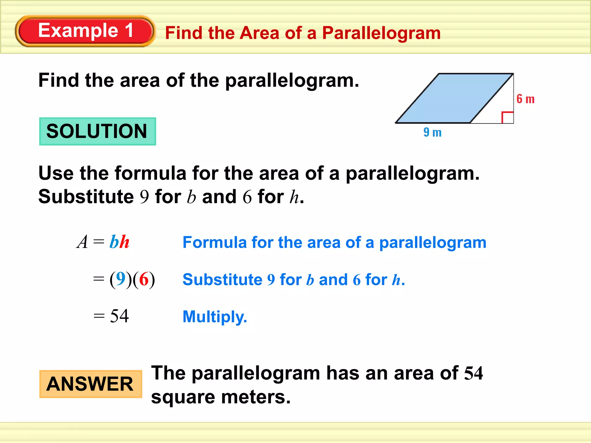 CLASS IX MATHS Area of parallelogram | PPTX