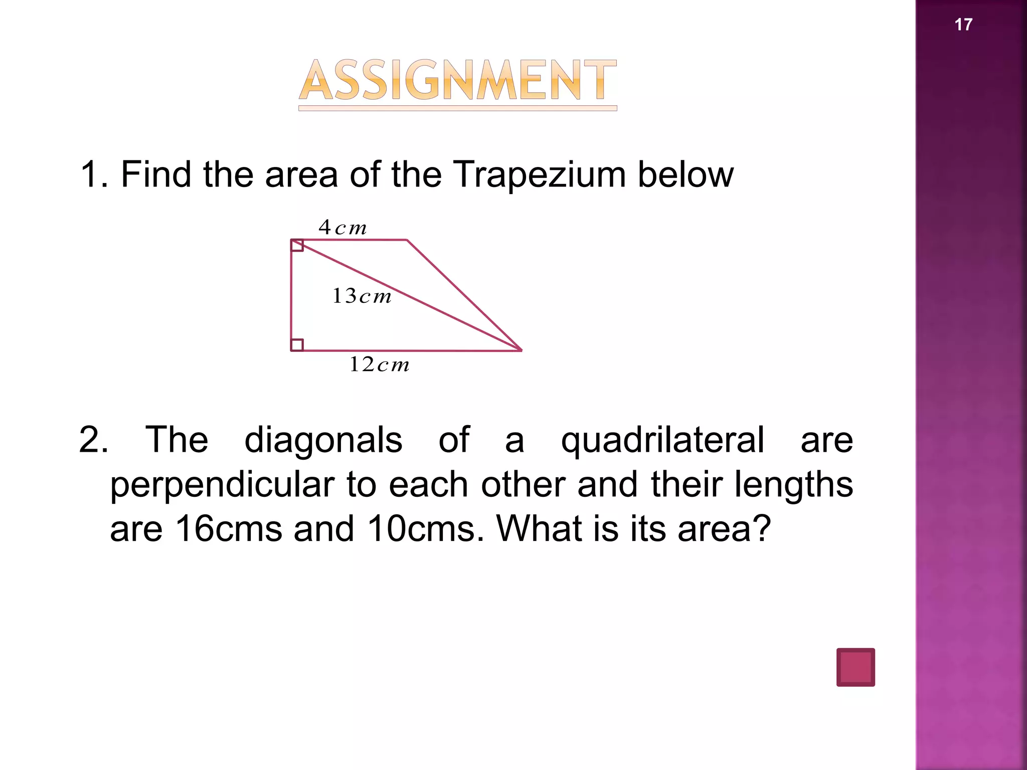 Area of quadrilaterals | PPTX
