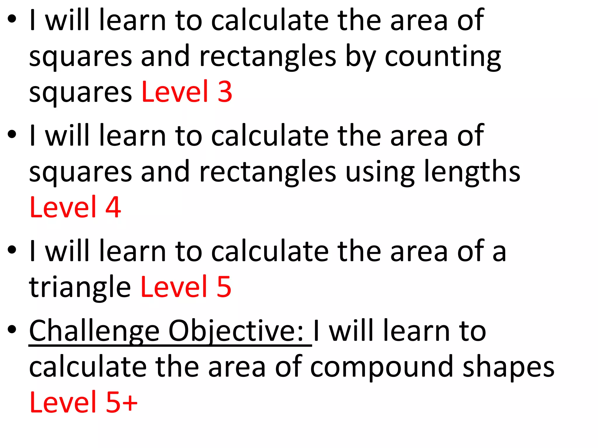 Area of rectangles and triangles | PPTX