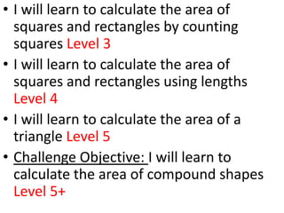 Area of rectangles and triangles | PPTX