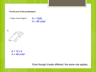 Area of rhumbuses parellellograms and triangles | PPT | Physics | Science