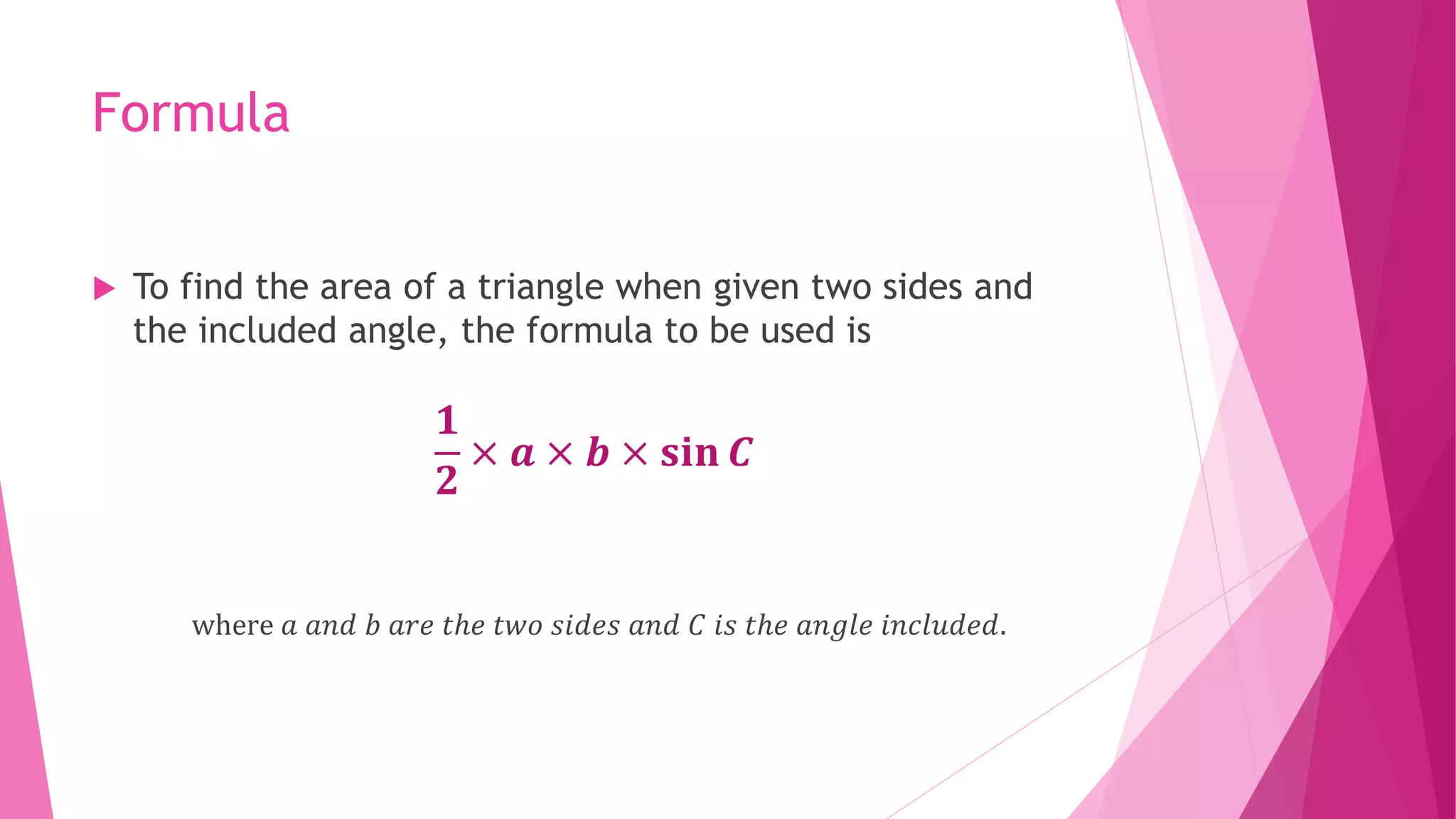 Area Of Sas Triangles Pptx