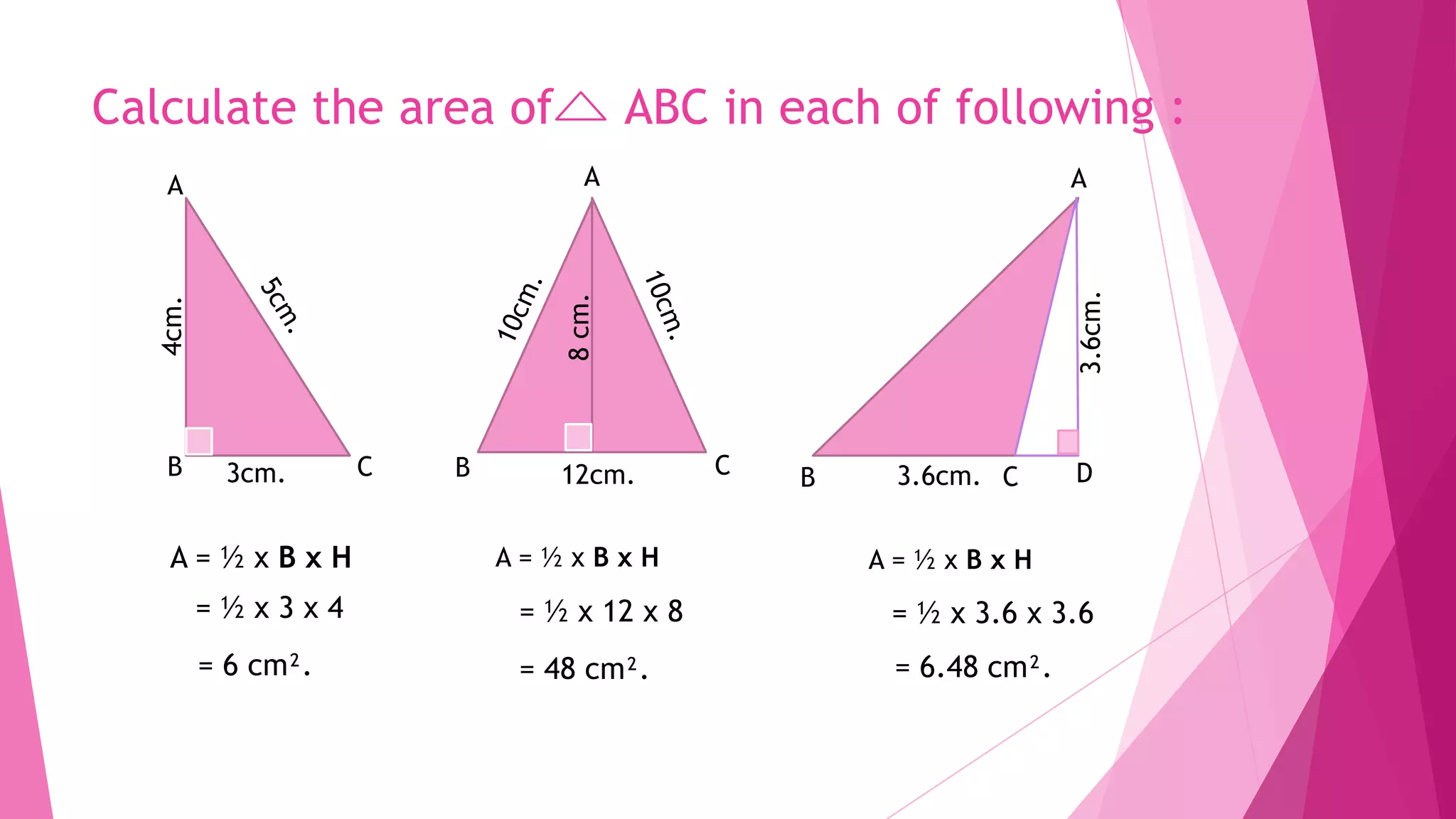 Area of triangle copy | PPTX | Physics | Science