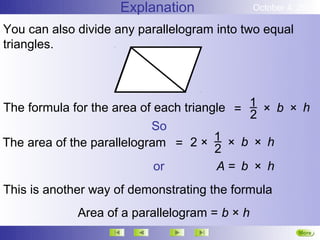 Area parallelograms | PPT