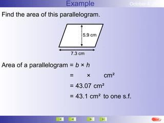 Area parallelograms | PPT