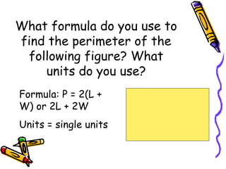 Area Perimeter and Volume of simple shapes | PPT