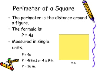 Area Perimeter and Volume of simple shapes | PPT