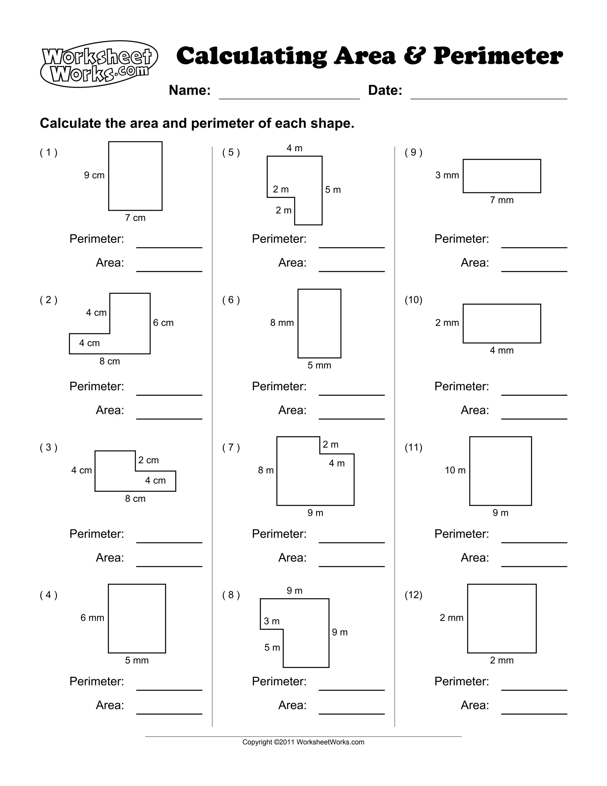 Area & perimeter i | PDF
