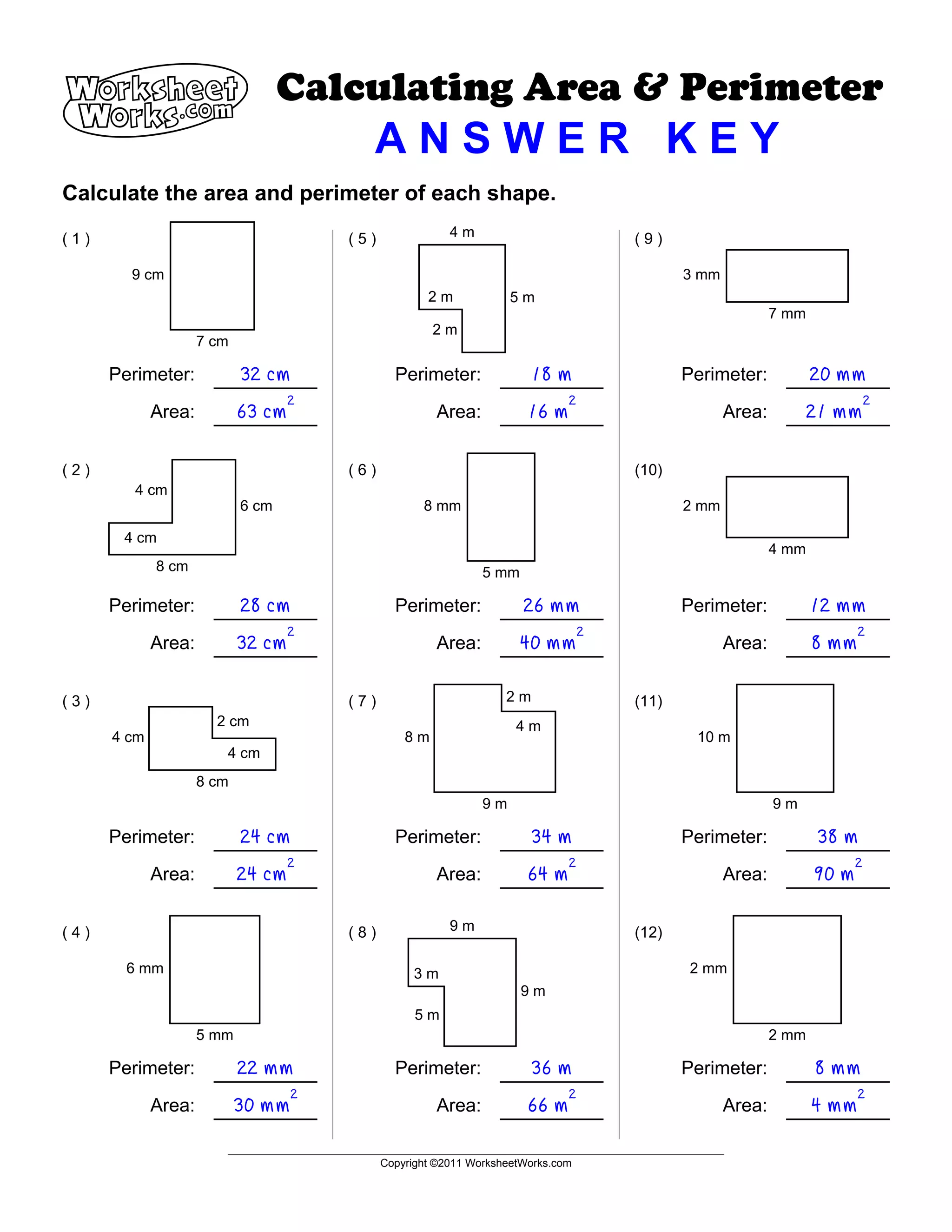 Area & perimeter i | PDF