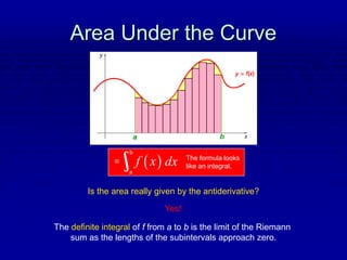 Areas and Definite Integrals.ppt