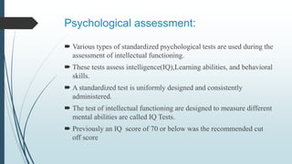 Areas of assessment_for_intelletual_disability | PPTX