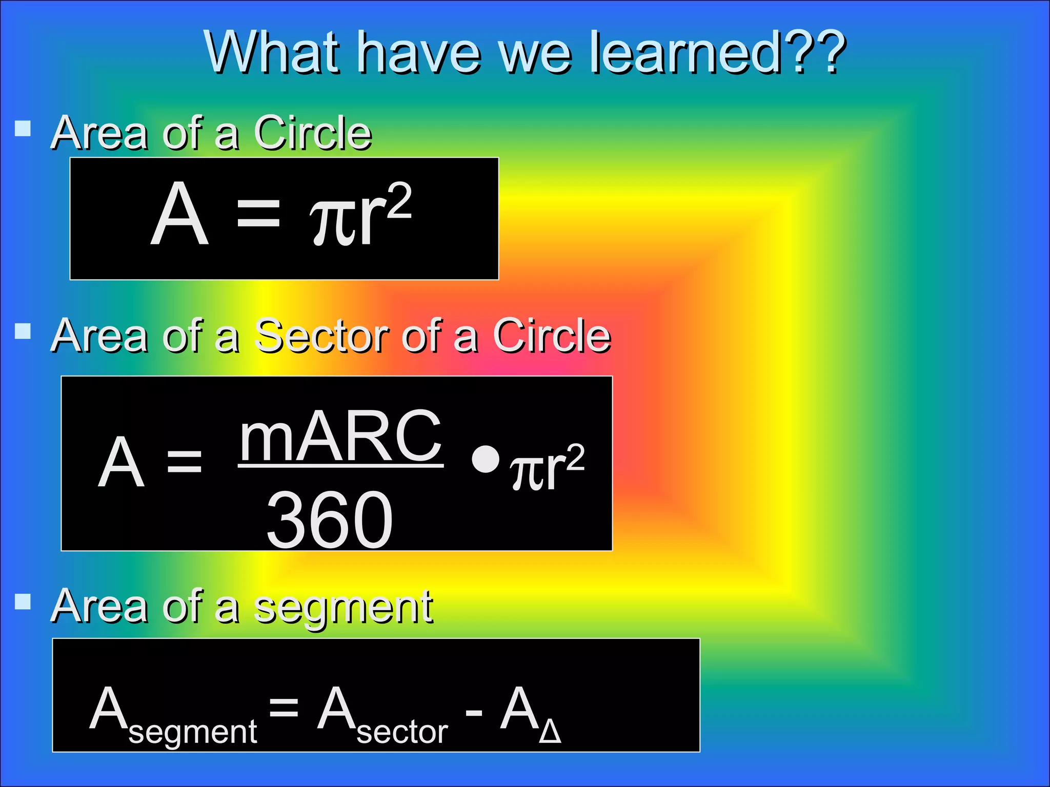 Areas of Circles and Sectors | PPT