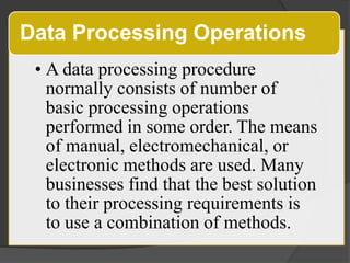 Area's of data processing | PPTX