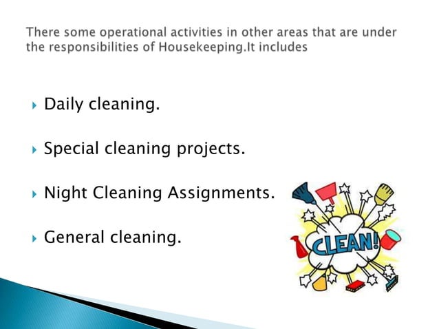 Areas of housekeeping department responsbilities | PPT