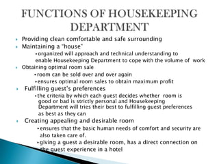 Areas of housekeeping department responsbilities | PPTX