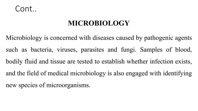 AREAS OF PATHOLOGY OR TYPES OF PATHOLOGY OR.pptx | Diseases and ...