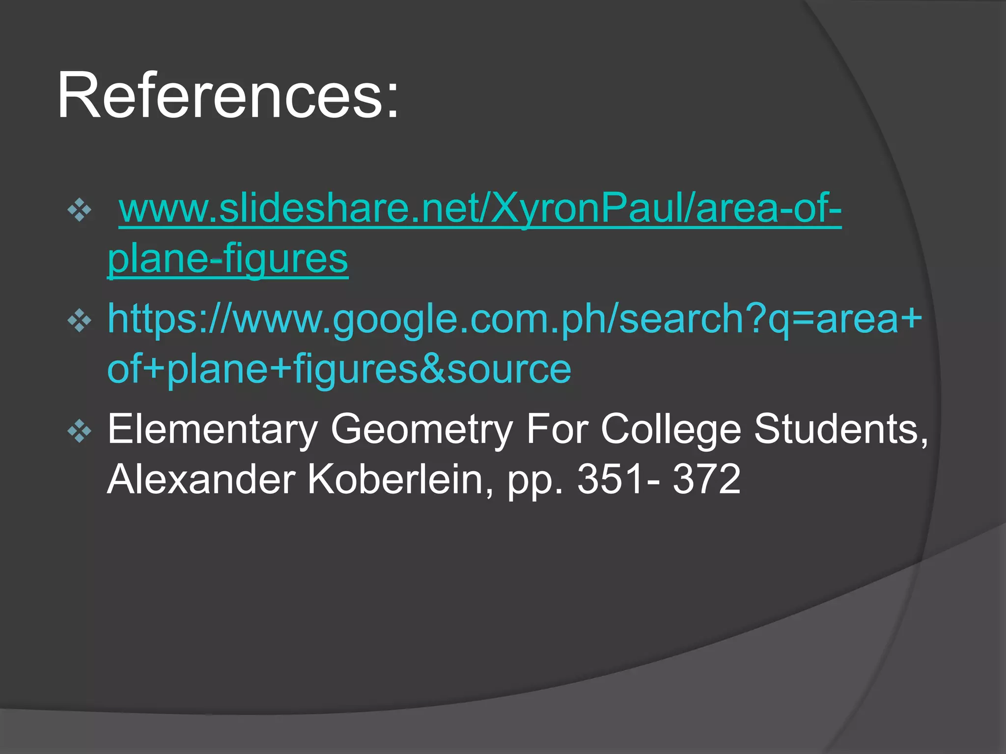 Areas of Plane Figures | PPTX