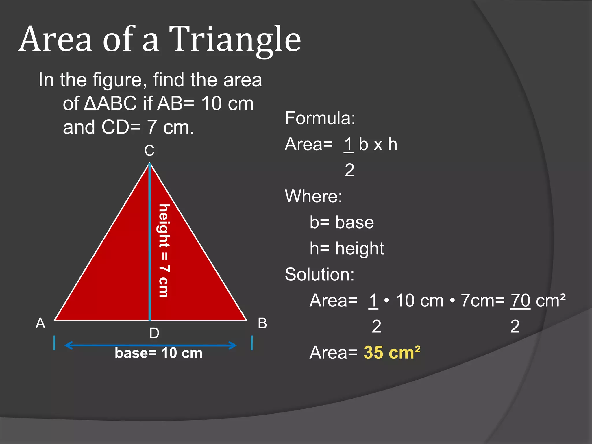Areas of Plane Figures | PPTX